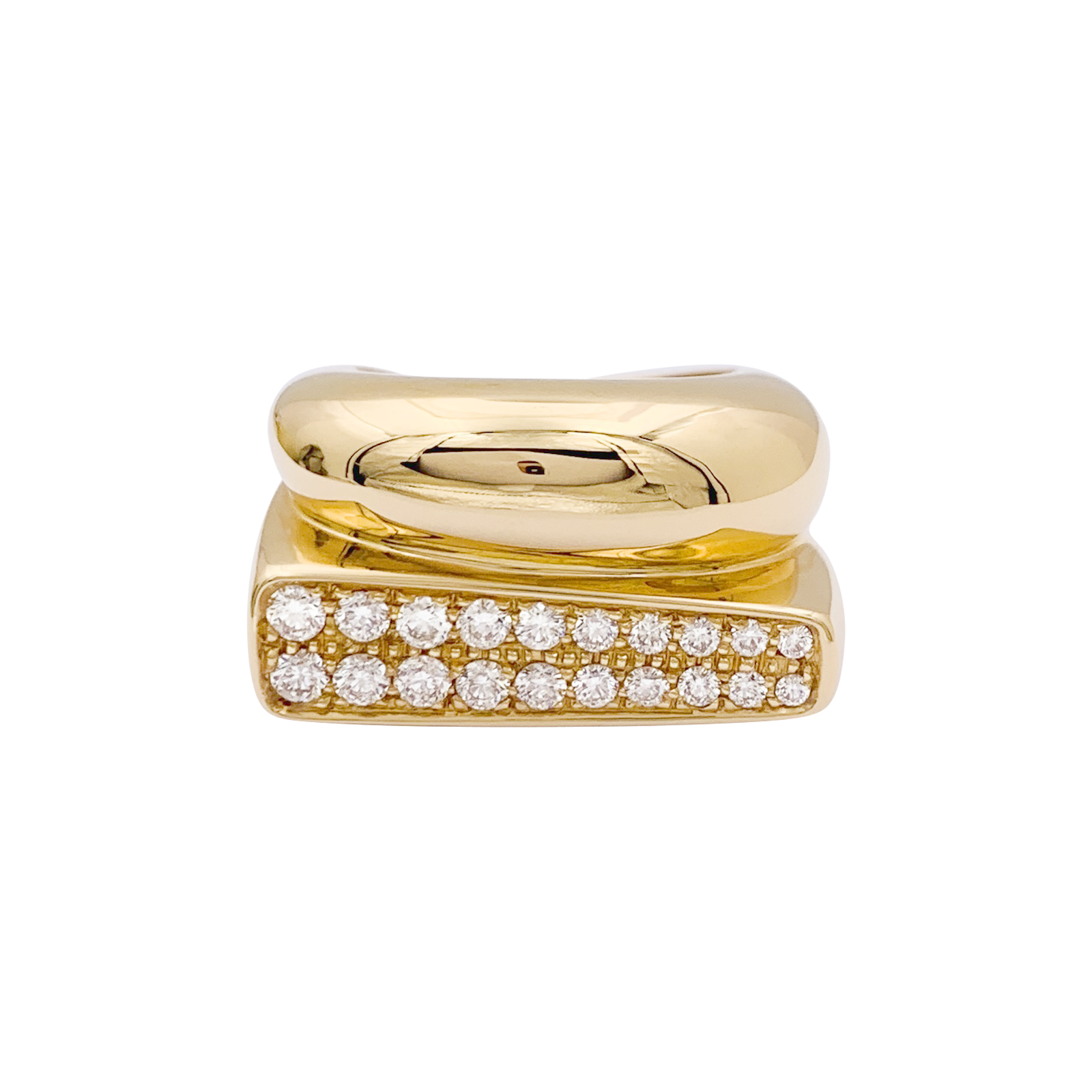 Bague Fred, "Success" or rose, diamants.